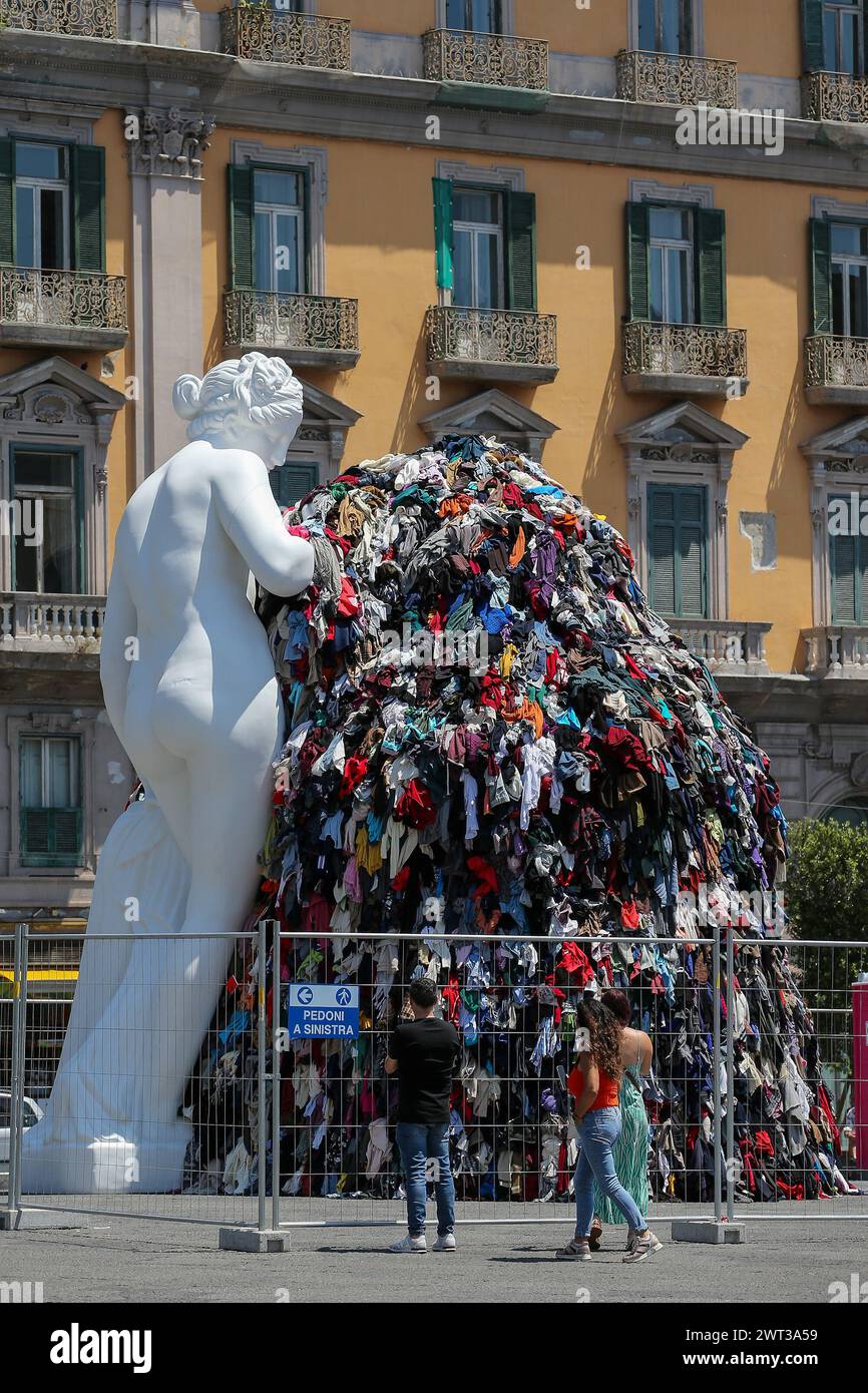 A view of the giant reproduction of Michelangelo Pistoletto's artwork ...