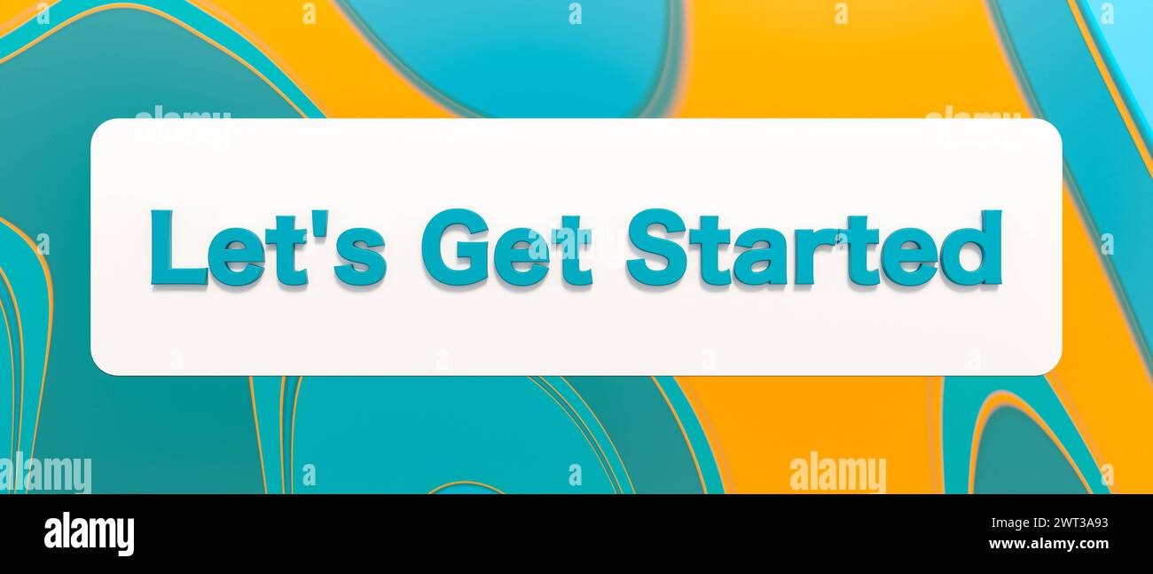 Let s get started, colored banner. Let s get started sign. Colored ...