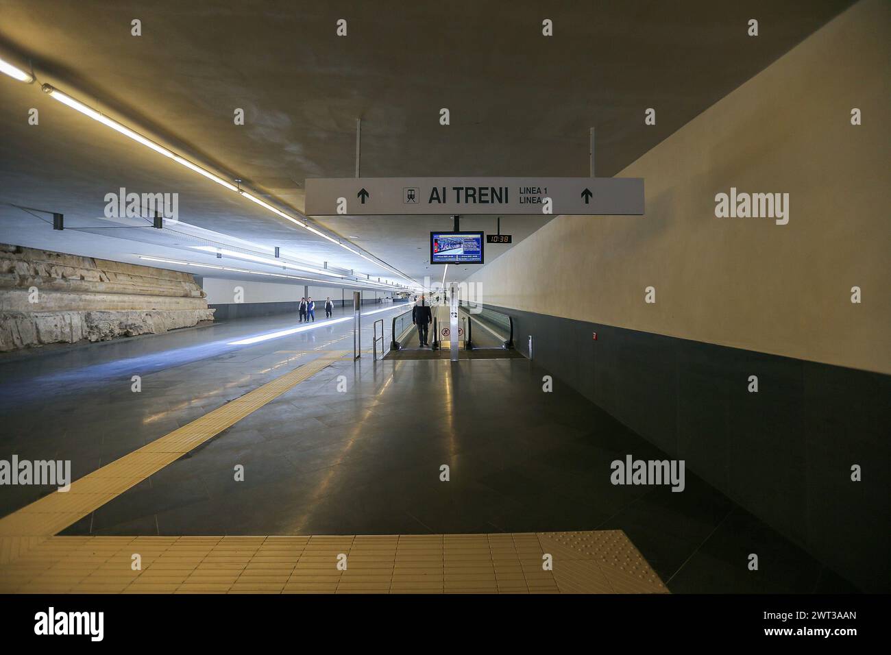 A view of the new tunnel, opened in Naples, which connects the city ...
