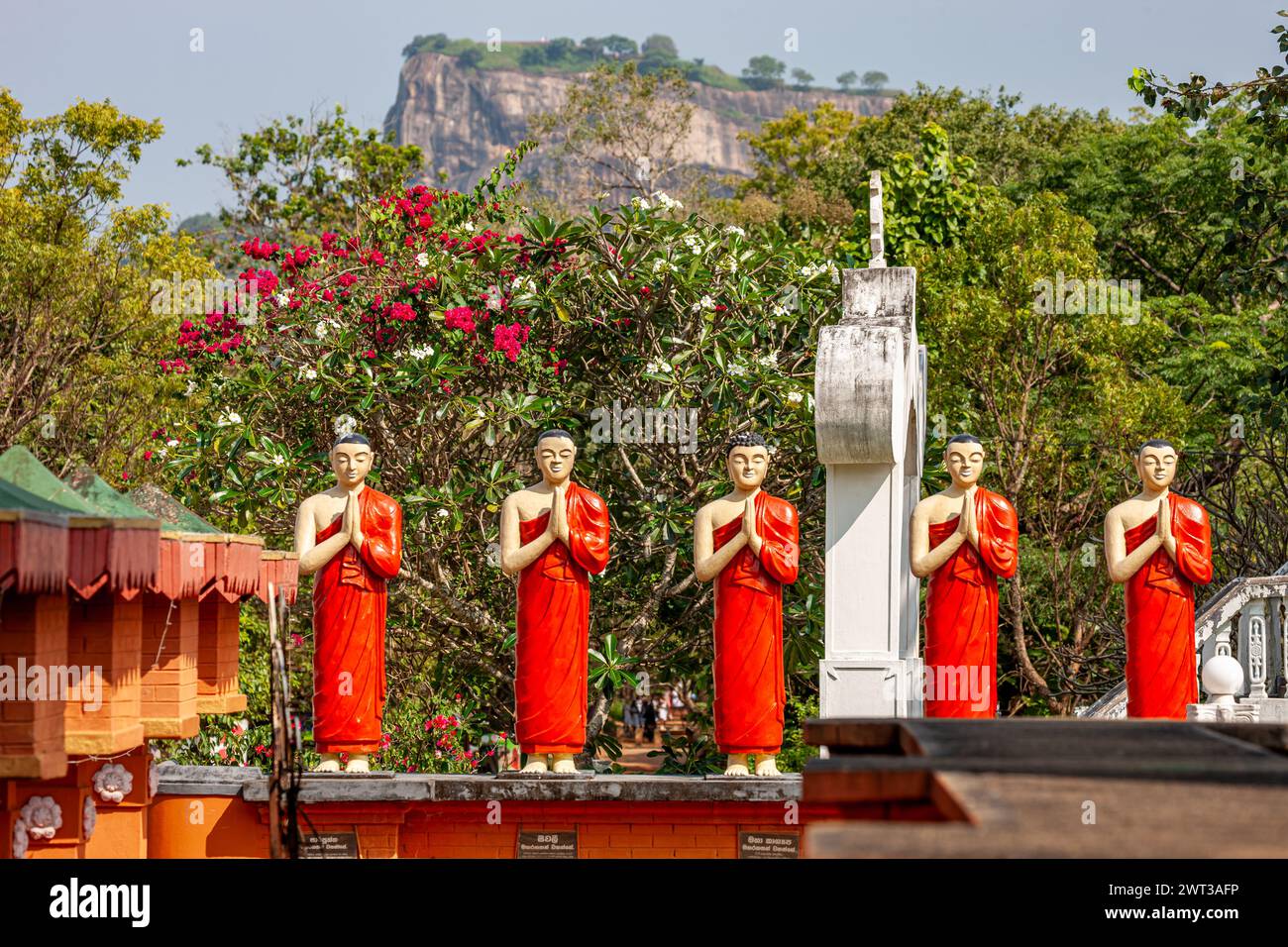 Sri Lanka, Sigiriya, Buddhist Temple with multiple statues Stock Photo ...