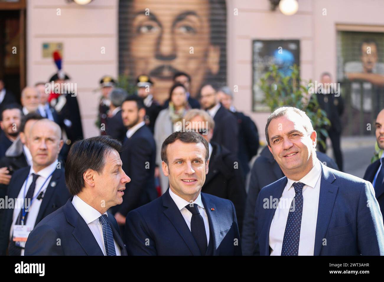 The French President, Emmanuel Macron, on a visit to Naples for the ...