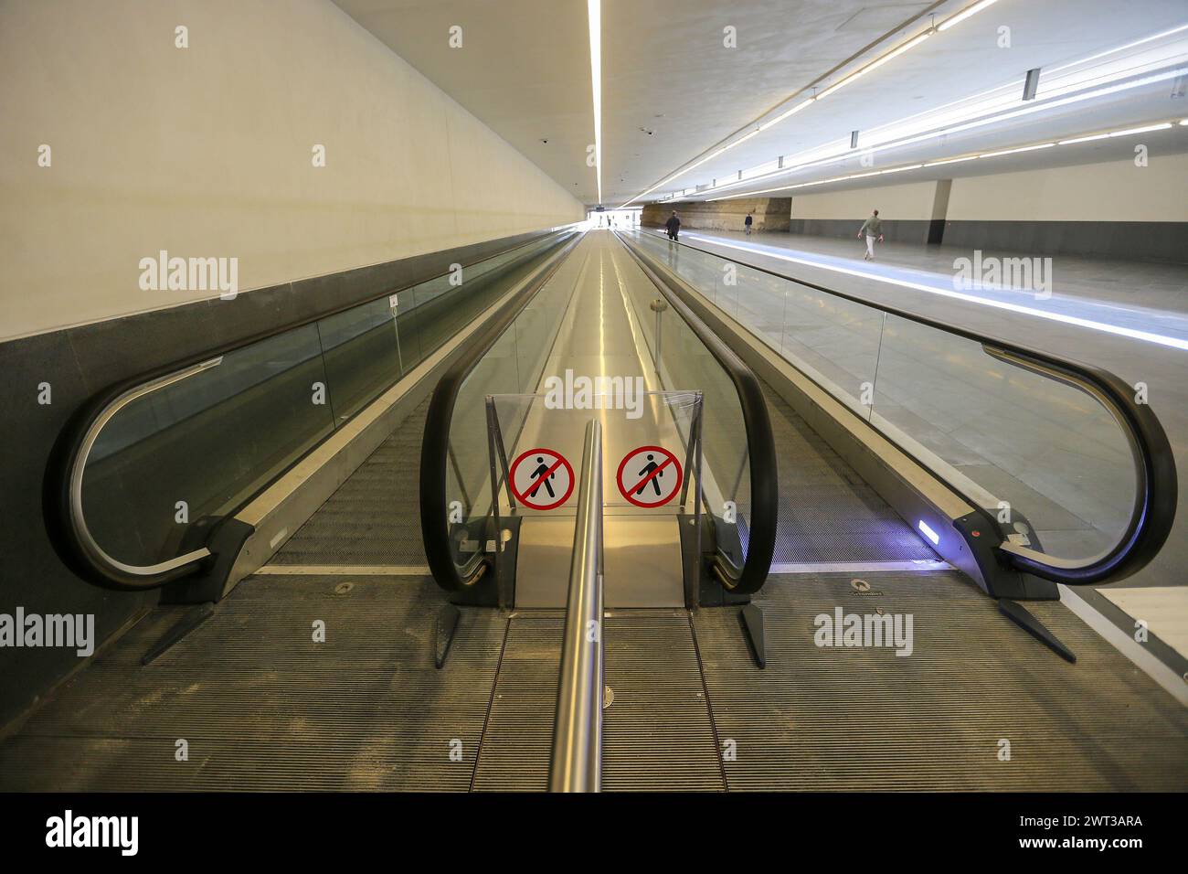 A view of the new tunnel, opened in Naples, which connects the city ...