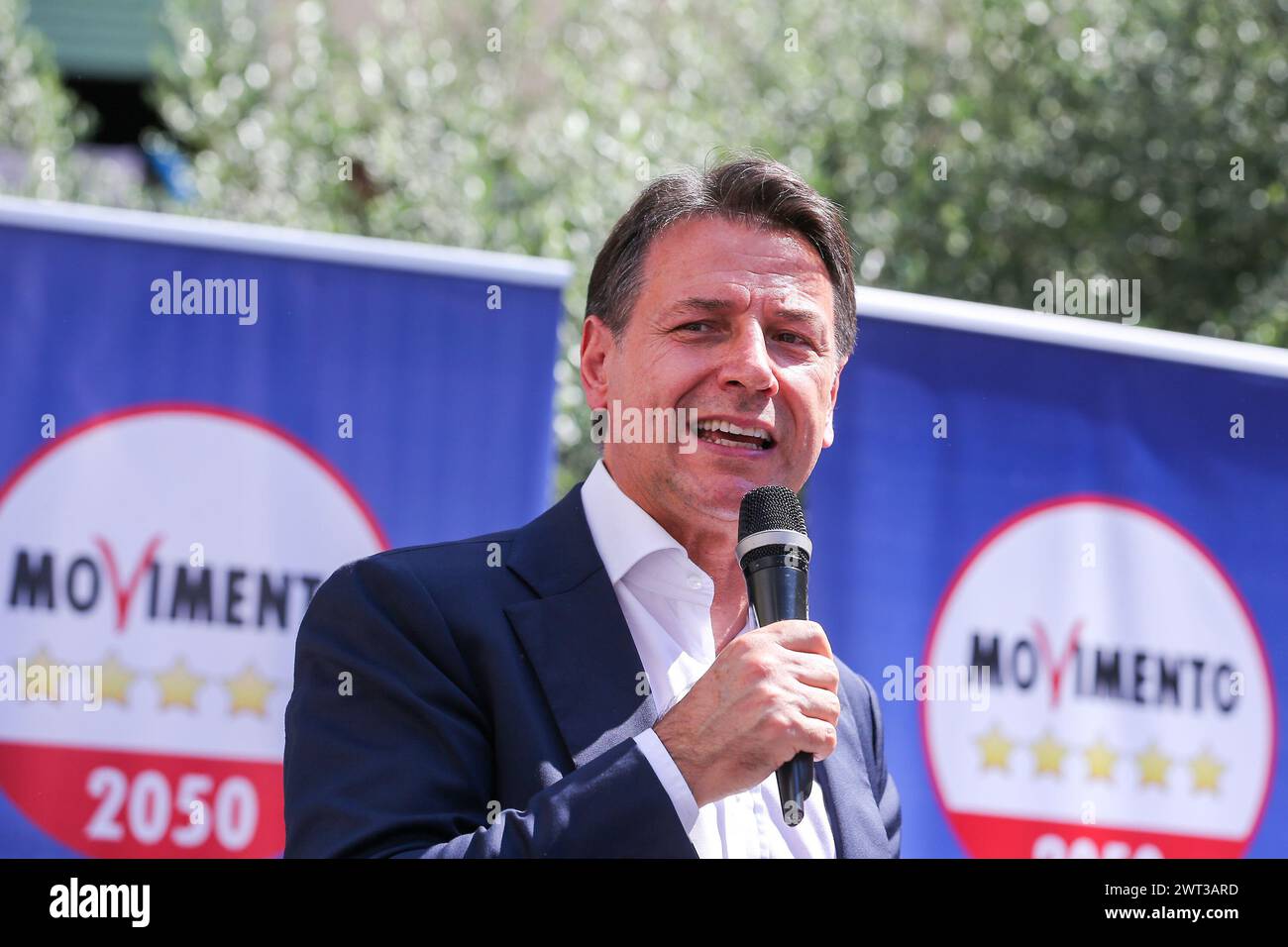The politician Giuseppe Conte, president of the 5 Star Movement, during ...