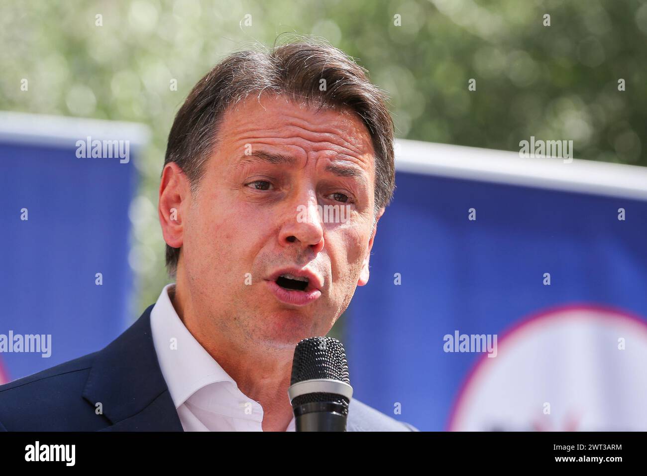 The politician Giuseppe Conte, president of the 5 Star Movement, during ...