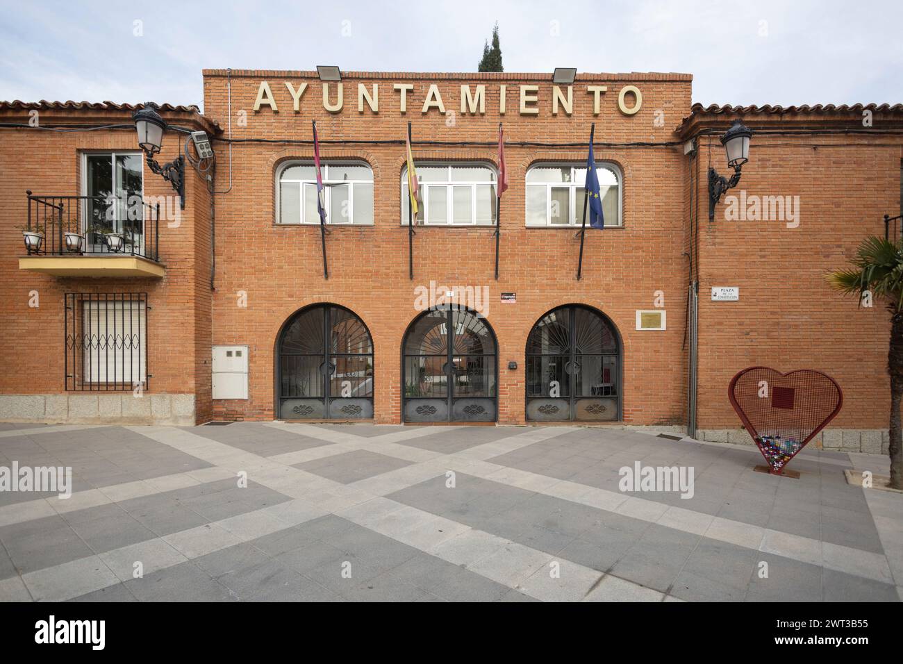 Façade of the Algete City Hall, on March 15, 2024, in Algete, Madrid ...