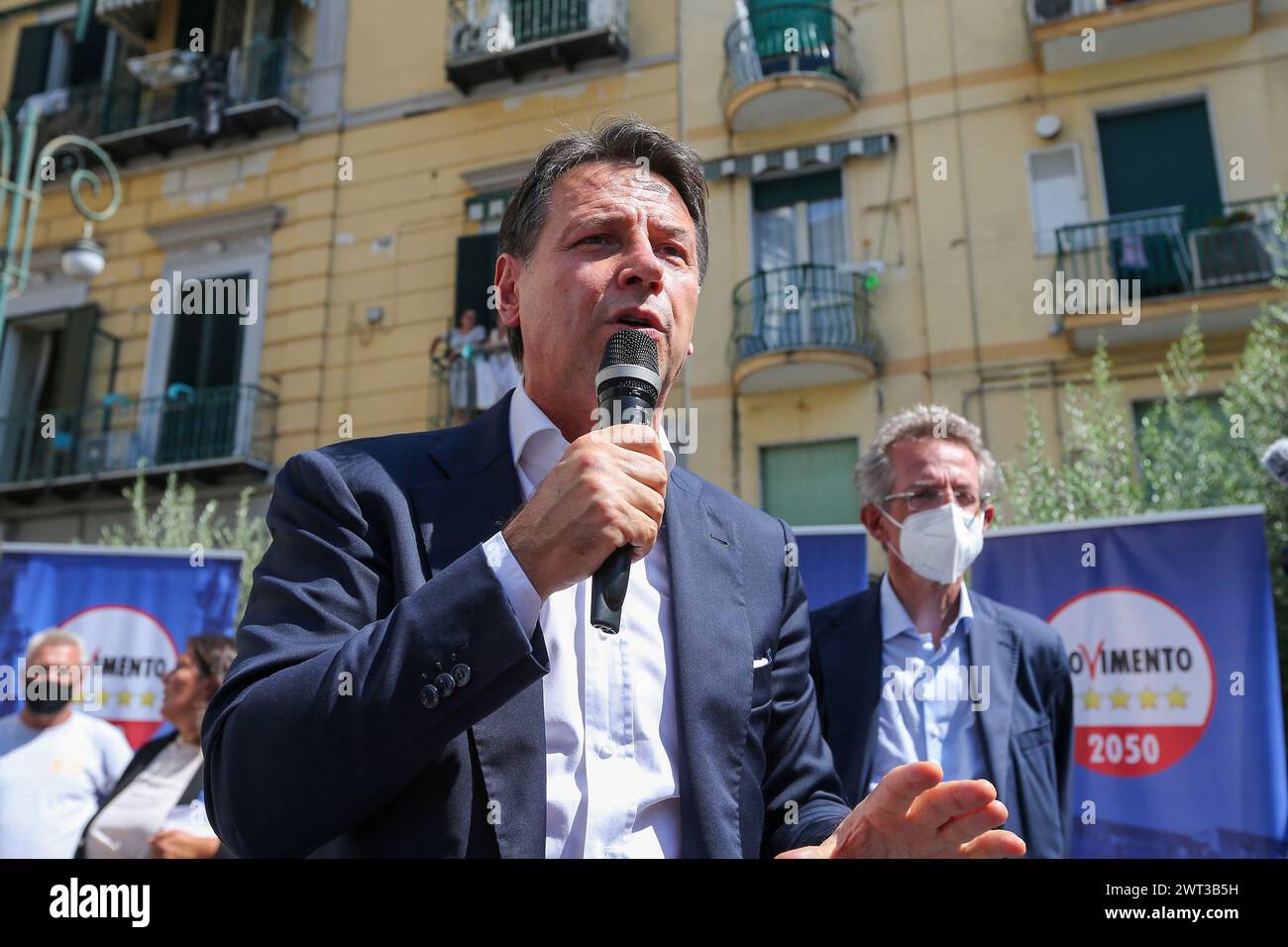 The politician Giuseppe Conte, president of the 5 Star Movement, and ...