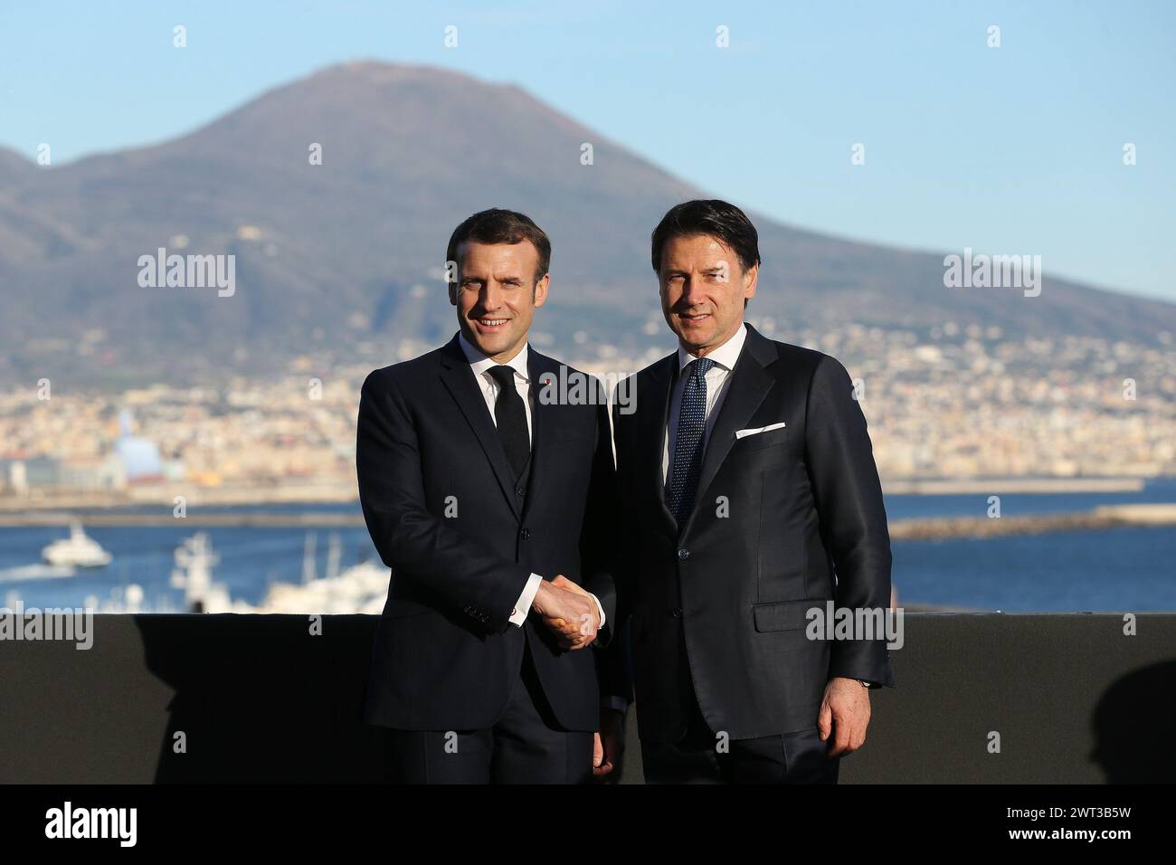 The French President, Emmanuel Macron, on a visit to Naples for the ...