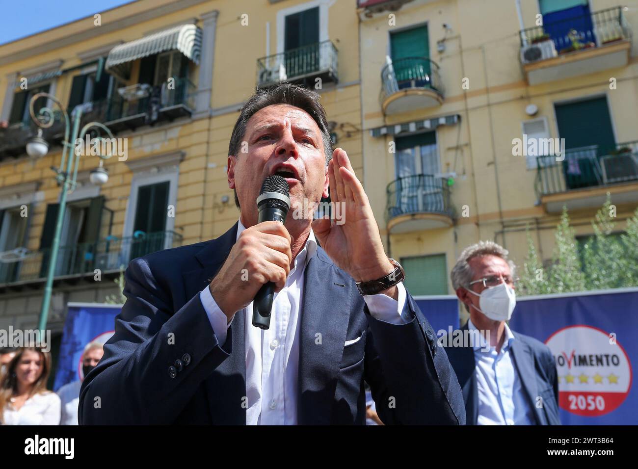 The politician Giuseppe Conte, president of the 5 Star Movement, and ...