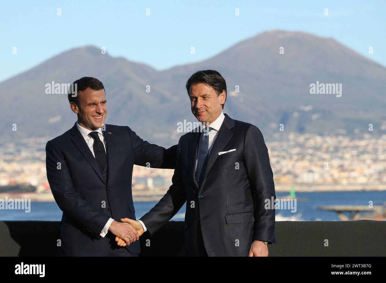The French President, Emmanuel Macron, on a visit to Naples for the ...