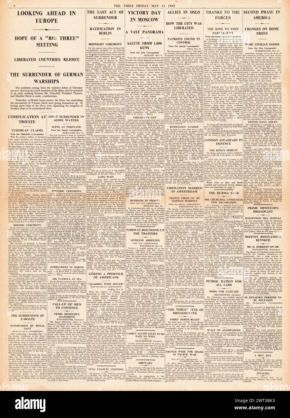 Ve day london german surrender hi-res stock photography and images - Alamy