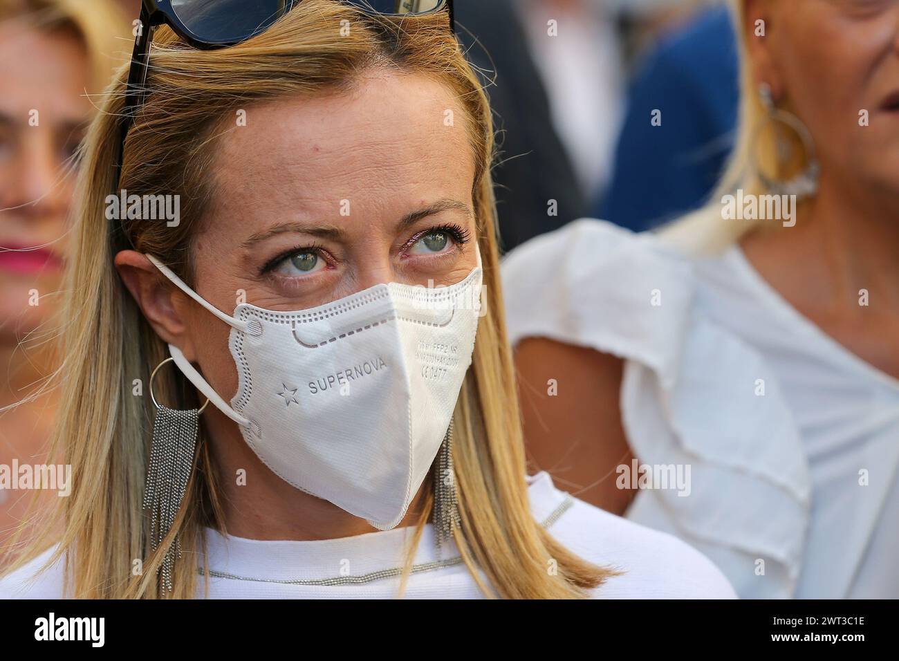 The leader of the political party of Fratelli d'Itali, Giorgia Meloni ...