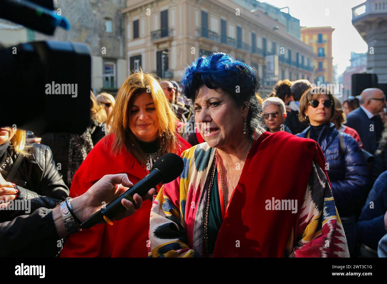The Italian actress Marisa Laurito, during the protest and solidarity ...