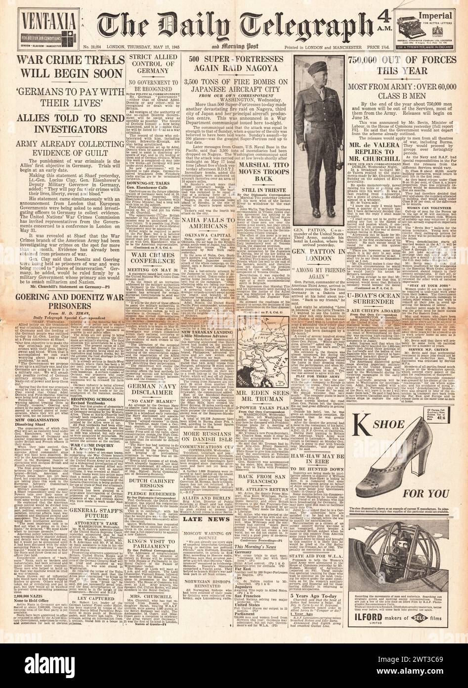 Front page 1945 us newspaper hi-res stock photography and images - Alamy