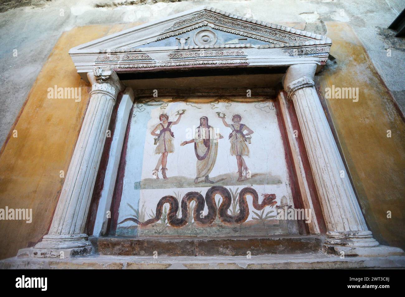 A fresco in the house of the Vettii, in the archaeological excavations ...