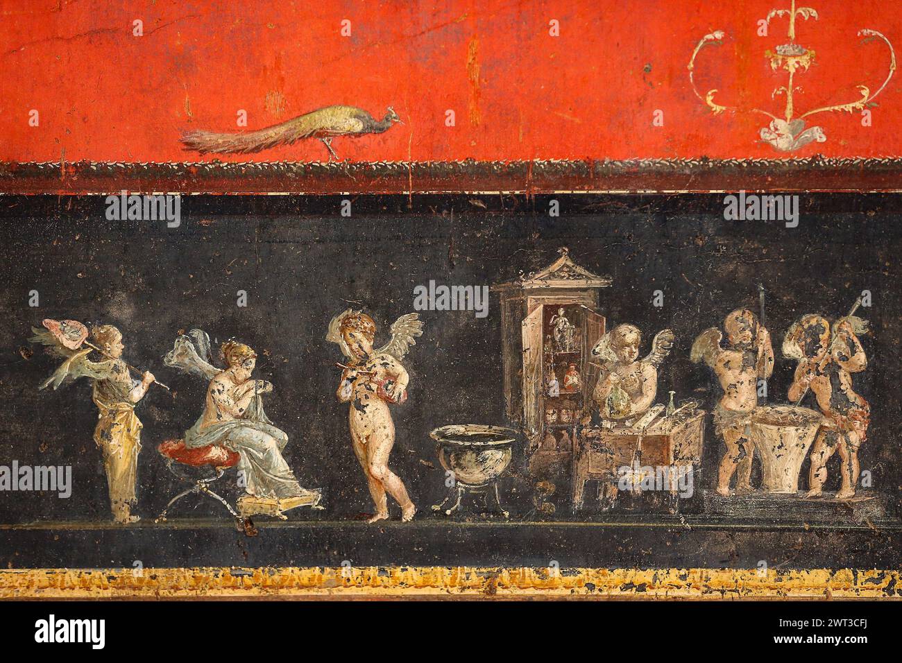 Frescoes in the house of the Vettii, in the archaeological excavations ...