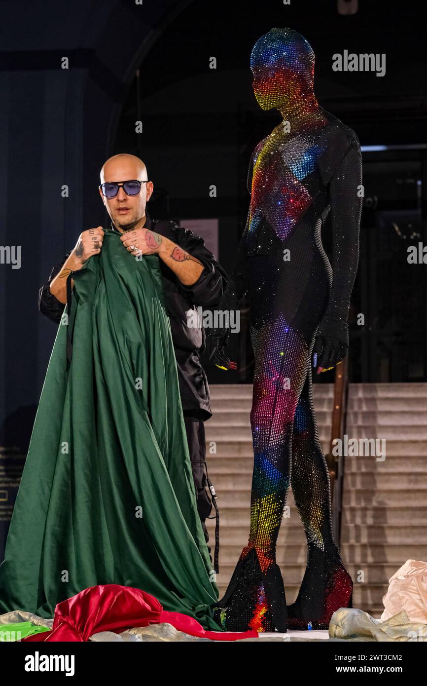 London, UK, 15th March, 2024. Francesco Colucci known for his window ...