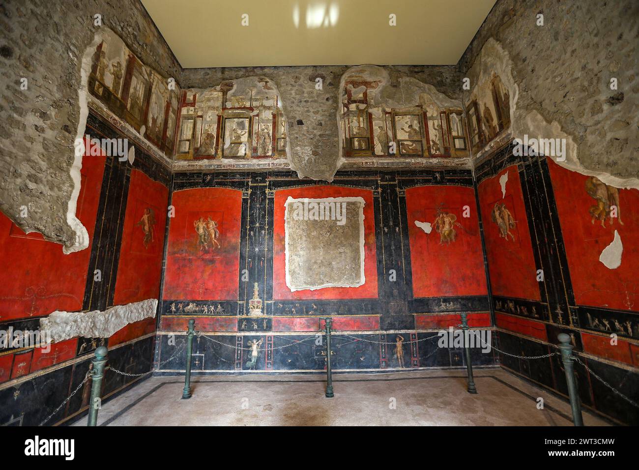 Frescoes in the house of the Vettii, in the archaeological excavations ...