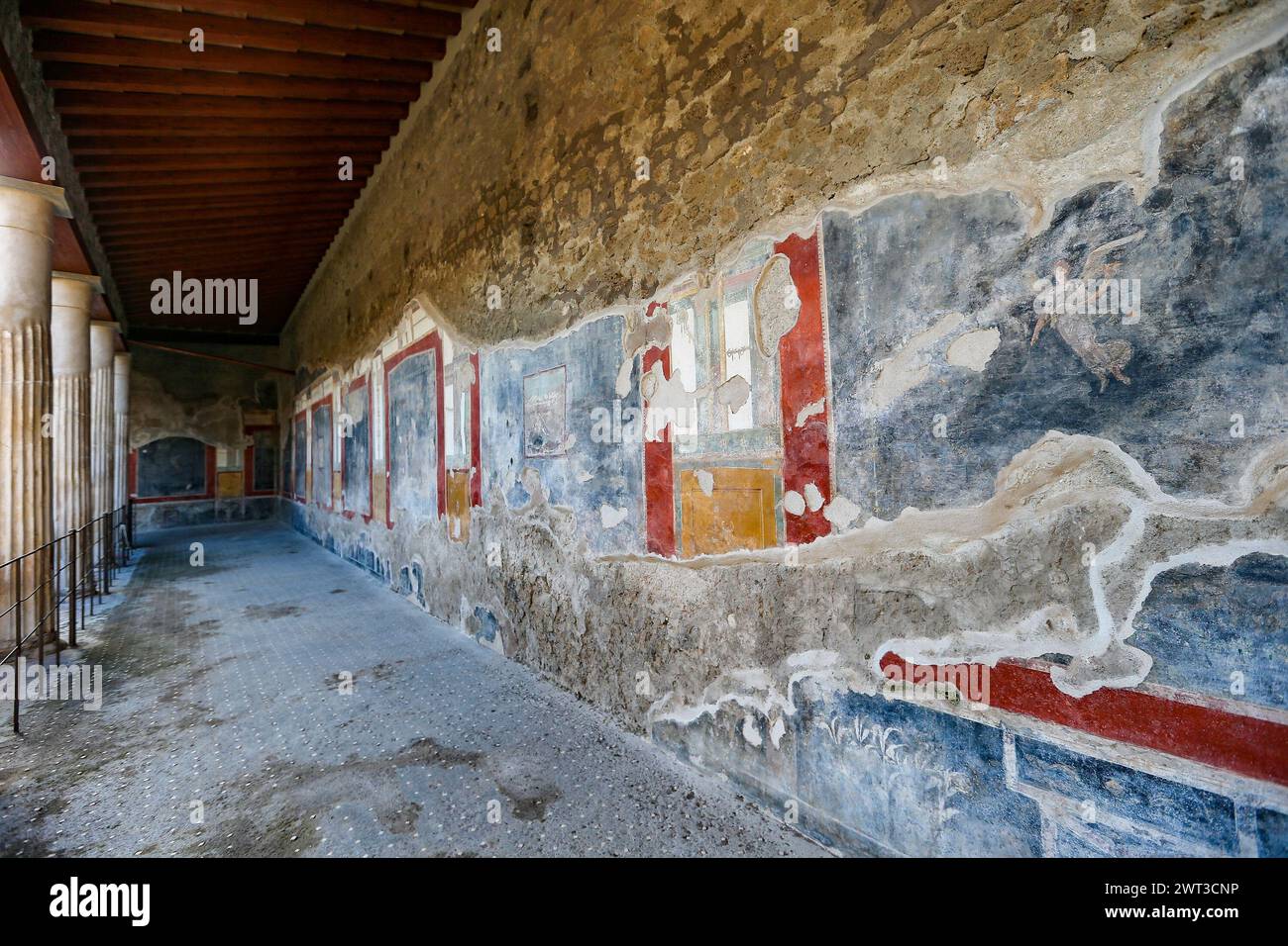 Frescoes in the house of the Vettii, in the archaeological excavations ...