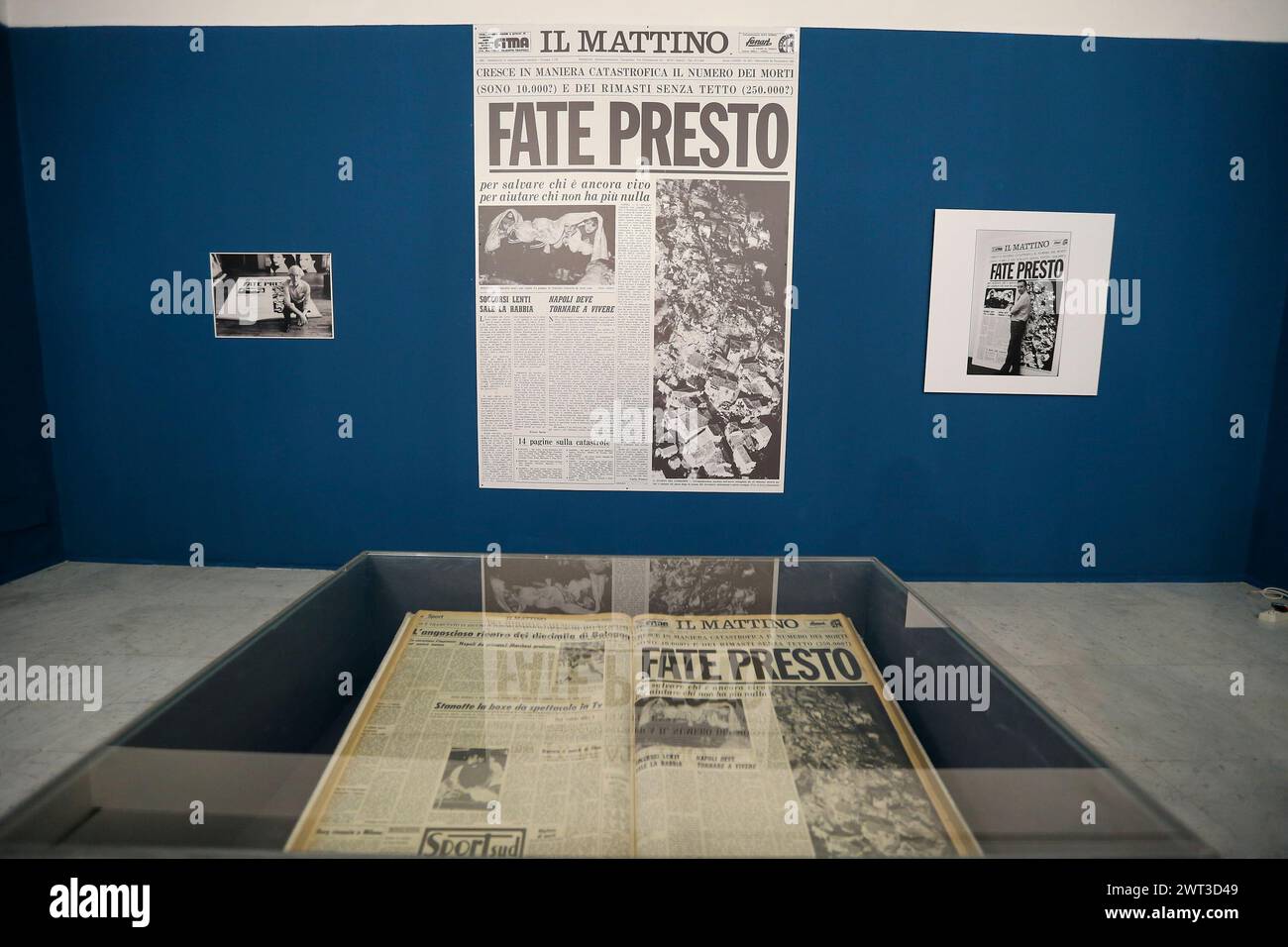 The famous front page of the Neapolitan newspaper "Il Mattino" in the ...