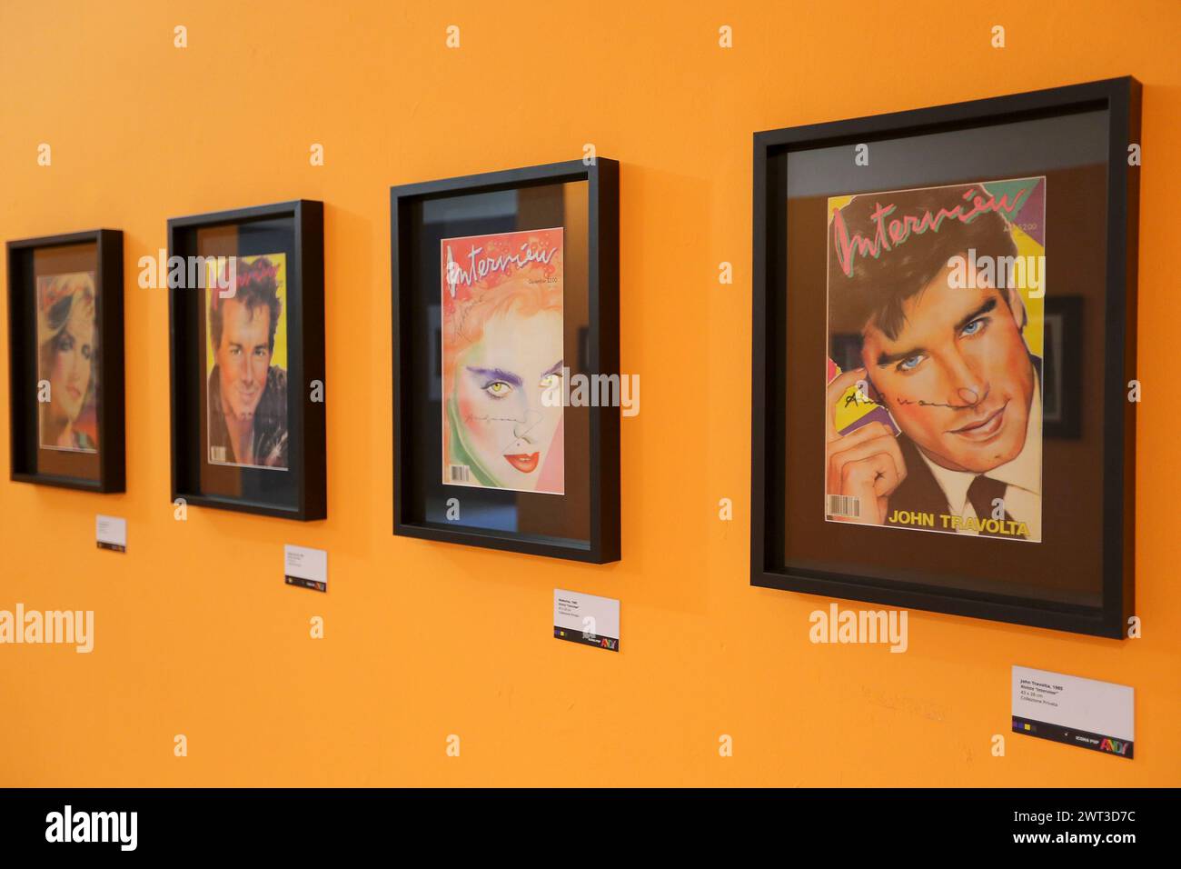 The covers of "Interview", Warhol's magazine, inside the exhibition ...