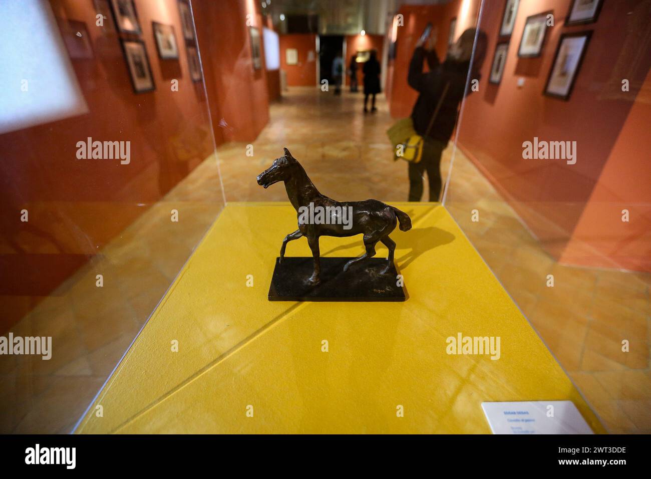 A sculpture of a horse by Edgar Degas, within the exhibition "Degas, the return to Naples", in ...