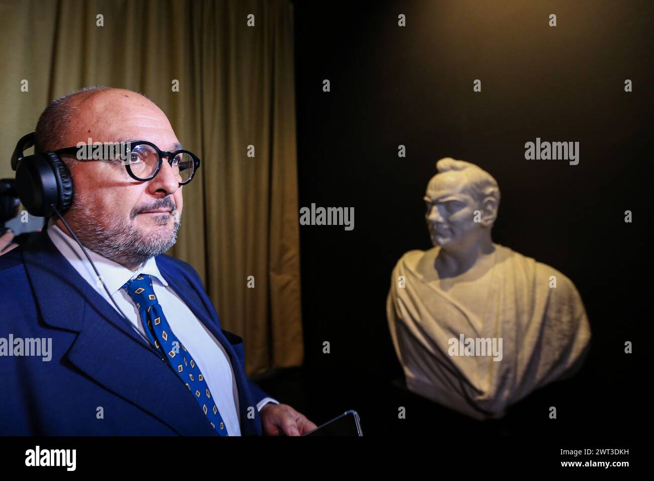 The minister of culture, Gennaro Sangiuliano, during the inauguration ...