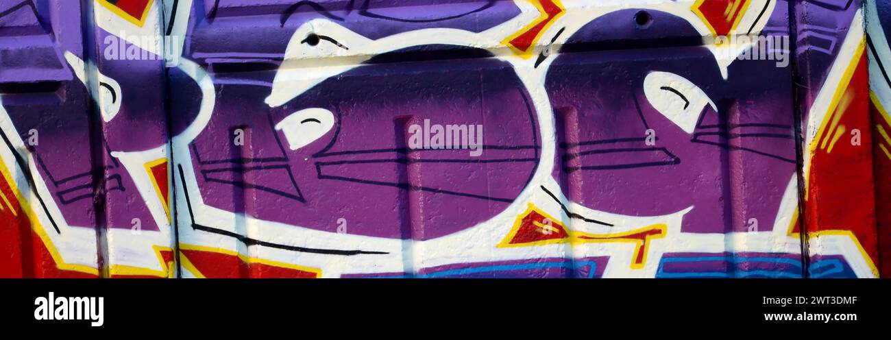 Colorful background of graffiti painting artwork with bright aerosol ...
