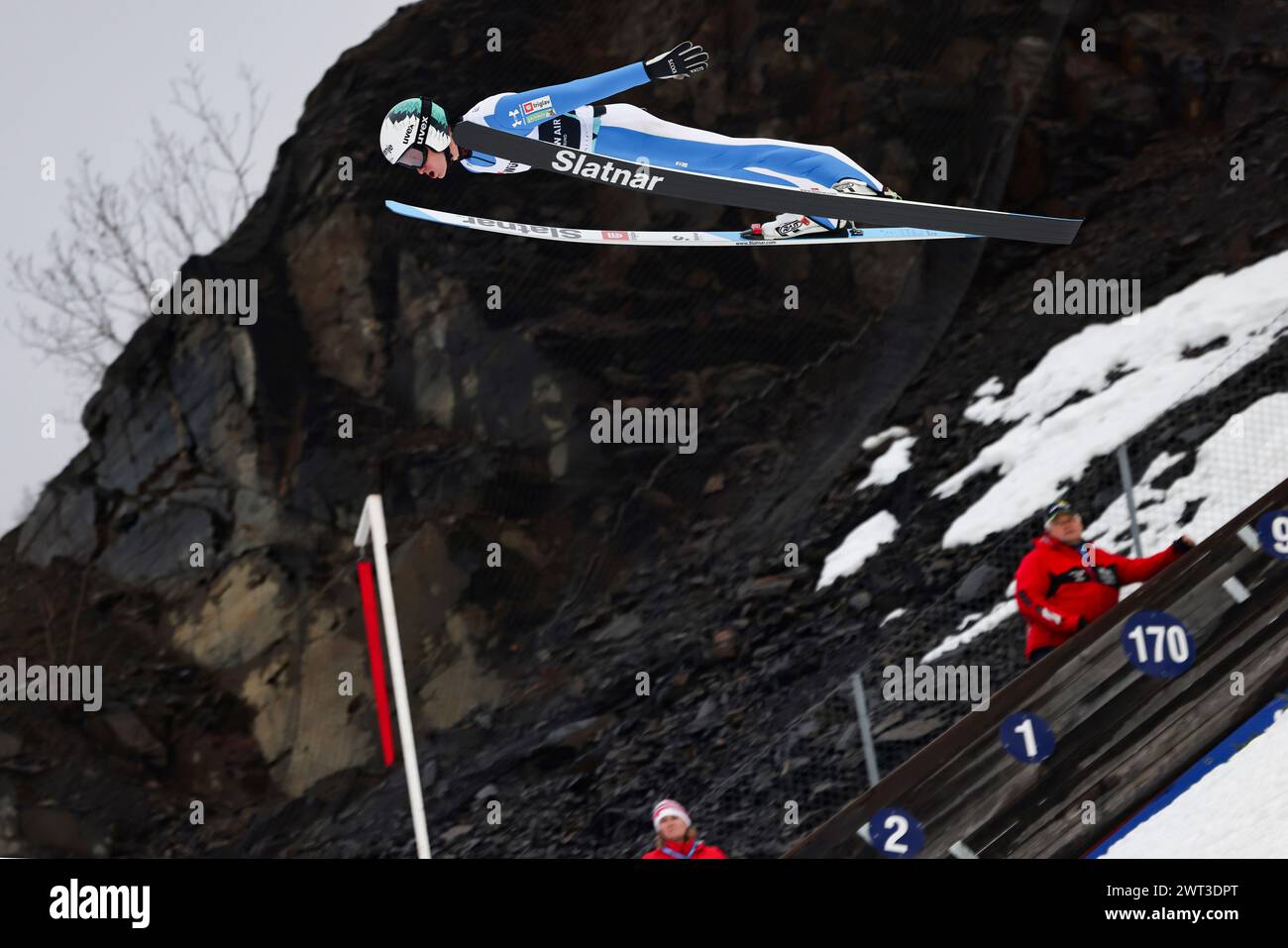 Peter Prevc from Slovenia in action during the slope HS 240 men's ...