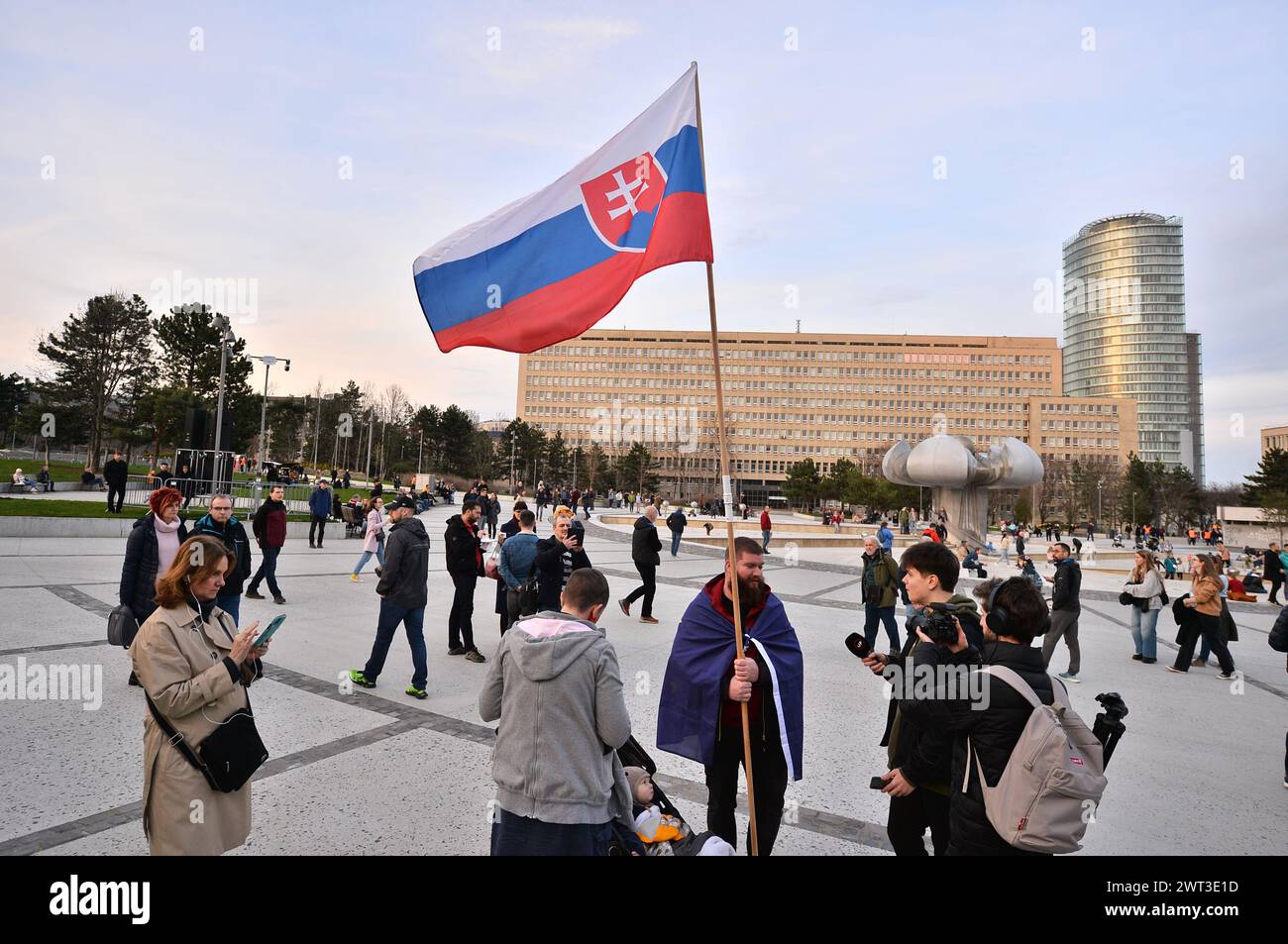 Bratislava, Slovakia. 15th Mar, 2024. Demonstration against politics of ...