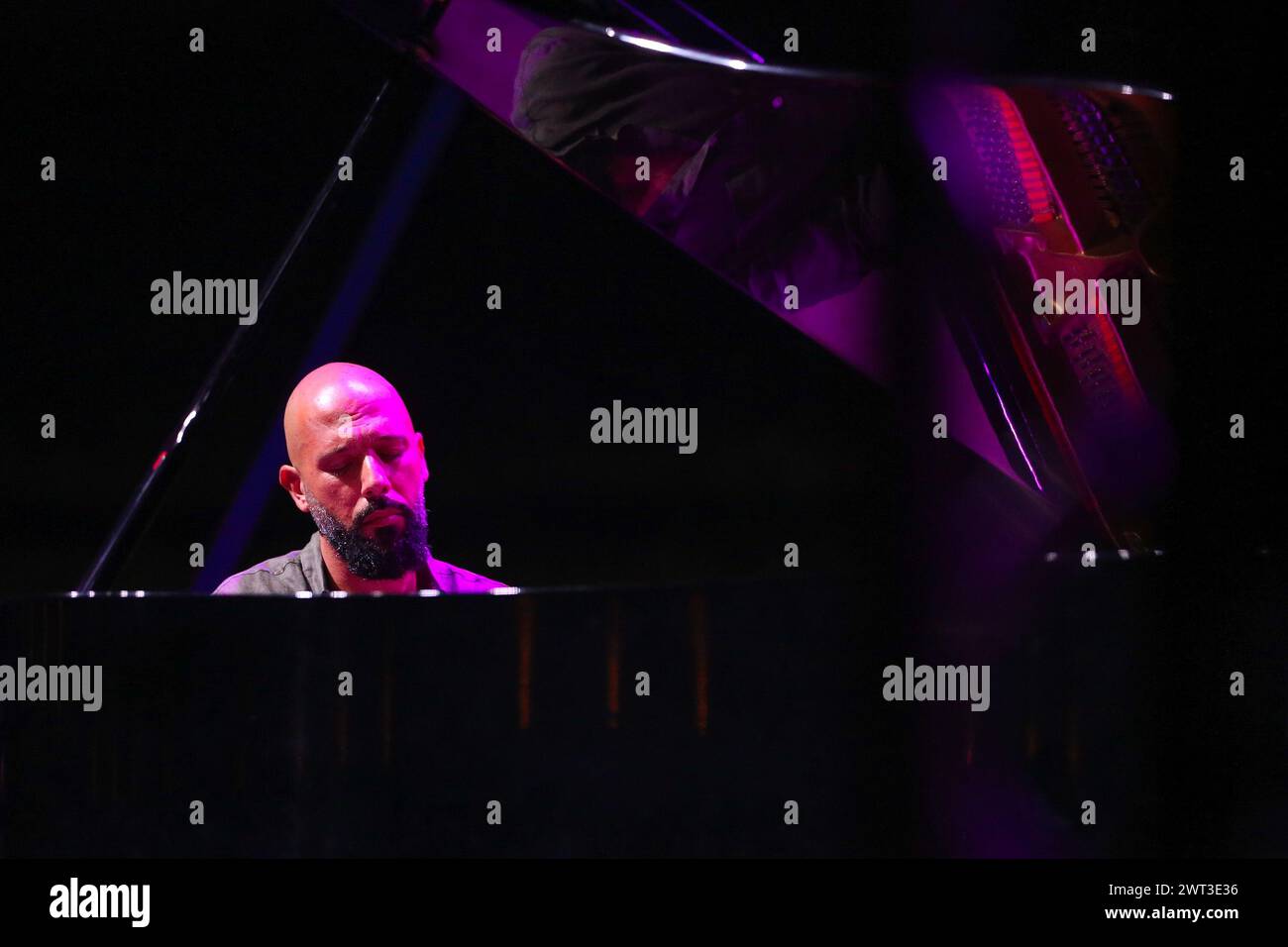The pianist Stefano Falcone, opens the Manhattan Transfer concert, as a ...