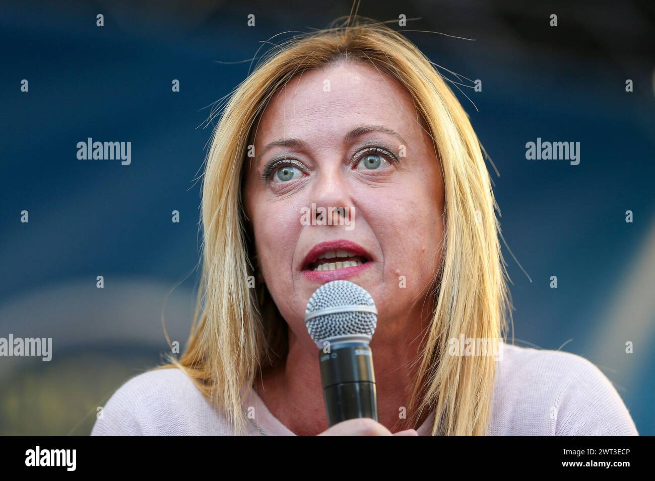 The political leader of the Brothers Of Italy, Giorgia Meloni, during ...
