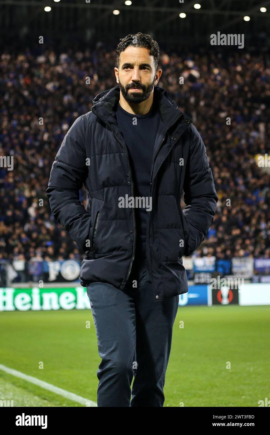 Bergamo, Italy, 14th Mar 2024. Coach Ruben Amorim during the match ...