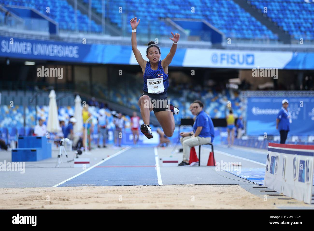 Parinya Chuaimaroeng, of Thailand, during the final stages of athletics ...