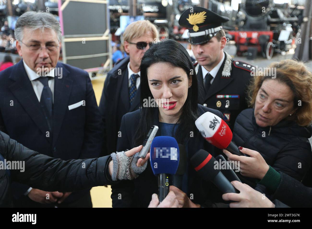 The Italian Minister of Education, Lucia Azzolina, speaks with ...