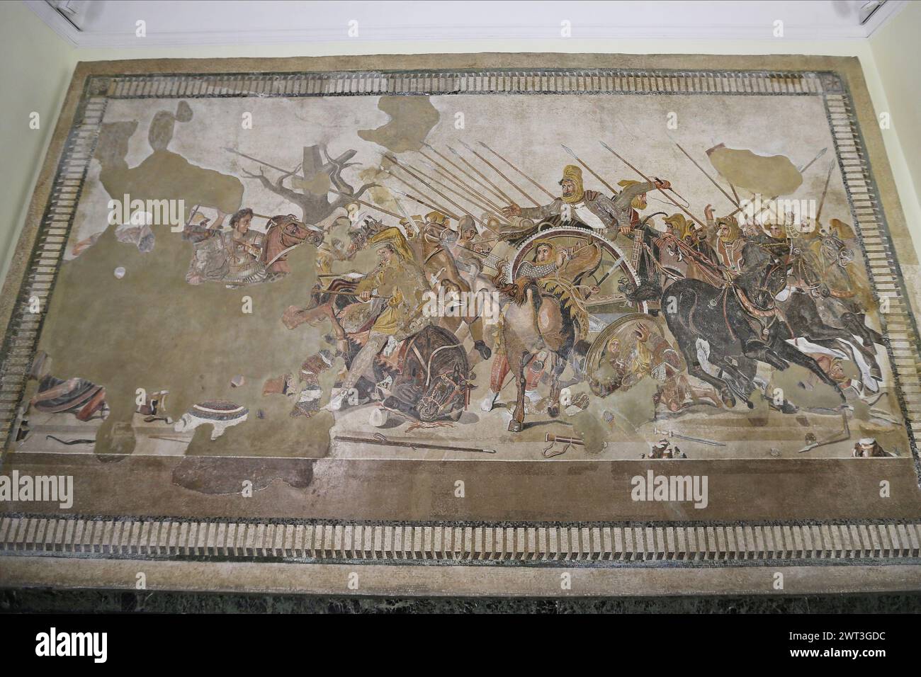 A view of the Pompeian mosaic known as Alexander the Great Mosaic ...