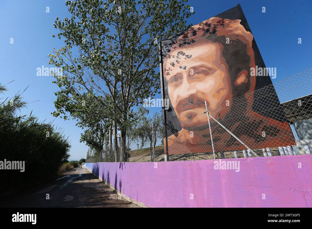 A view of the mural located in the Resit landfill, by artist Jorit ...