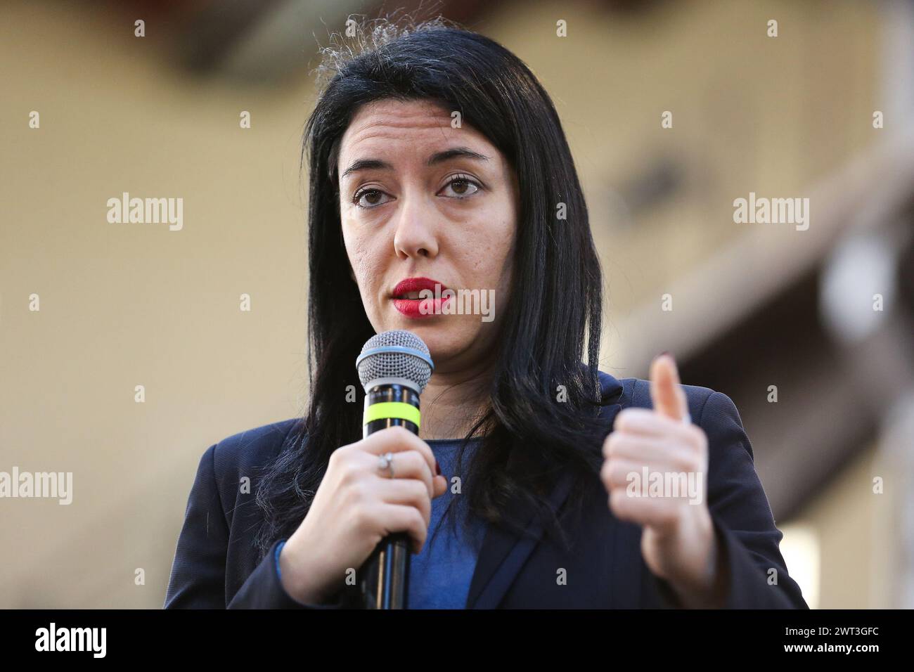The Italian Minister of Education, Lucia Azzolina, speaks during the ...