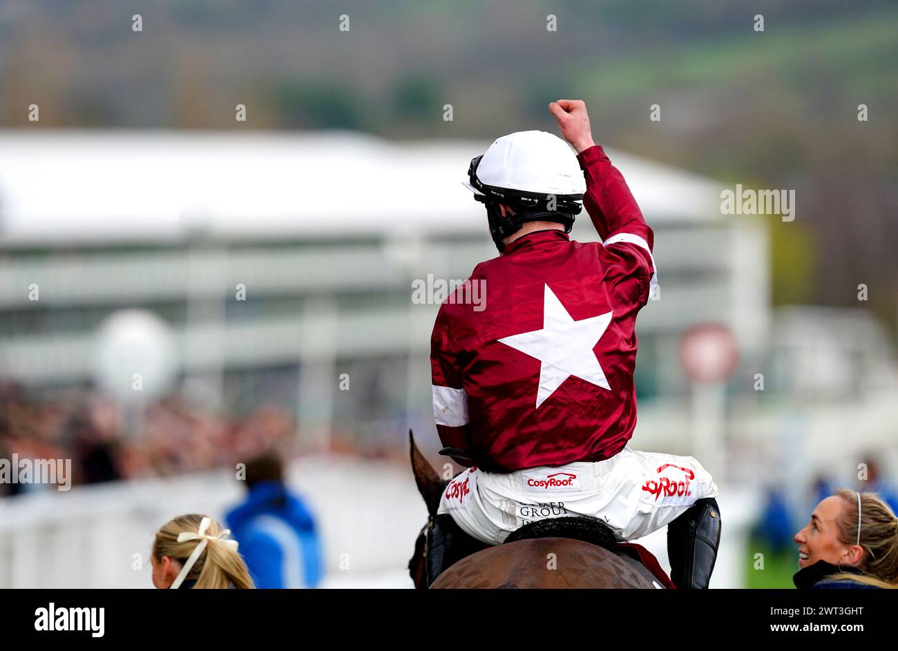 Jockey Sam Ewing celebrates on Stellar Story after winning the Albert ...