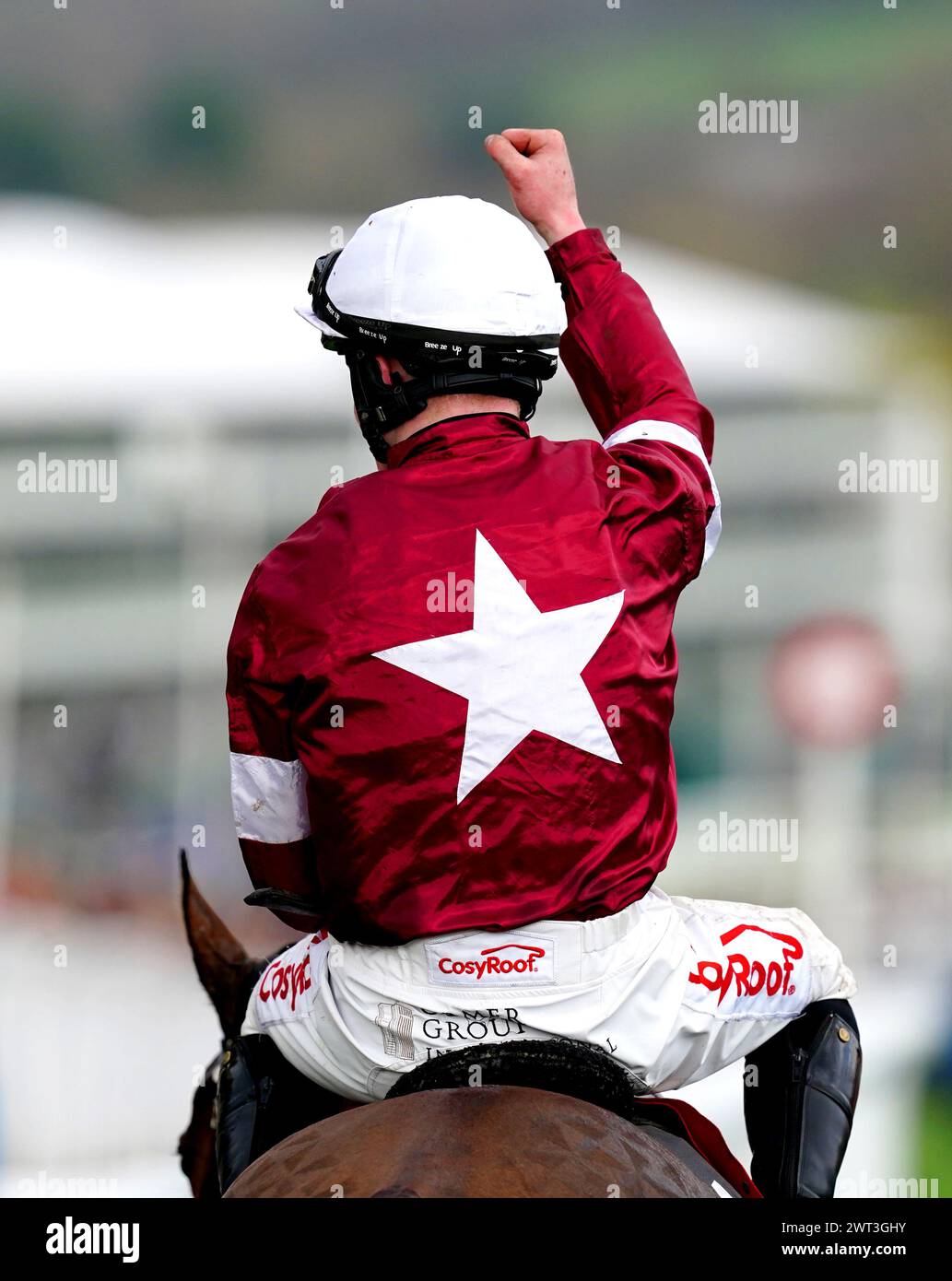 Jockey Sam Ewing celebrates on Stellar Story after winning the Albert ...