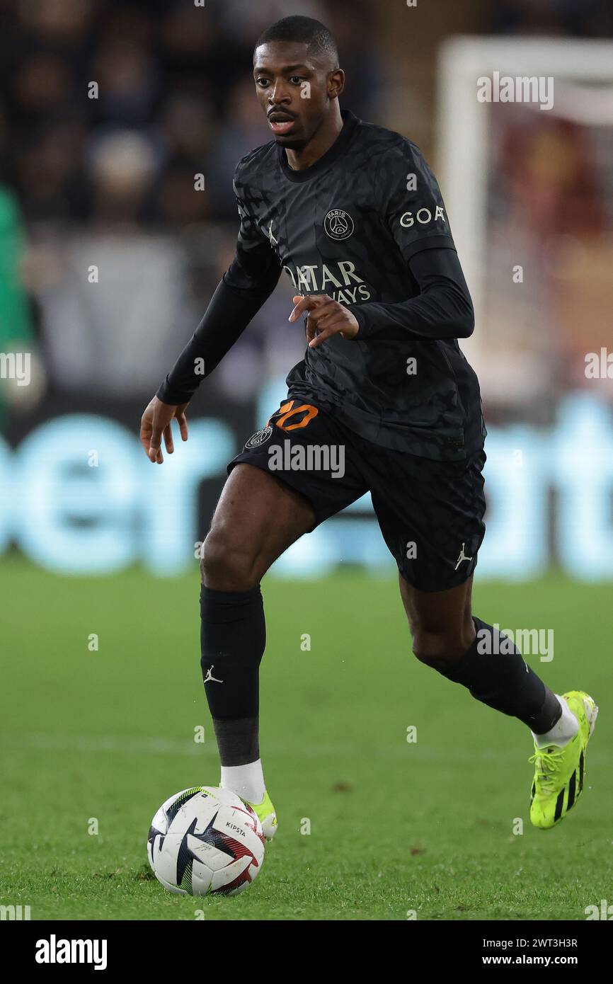 Monaco, Monaco. 1st Mar, 2024. Ousmane Dembele of PSG during the Ligue ...