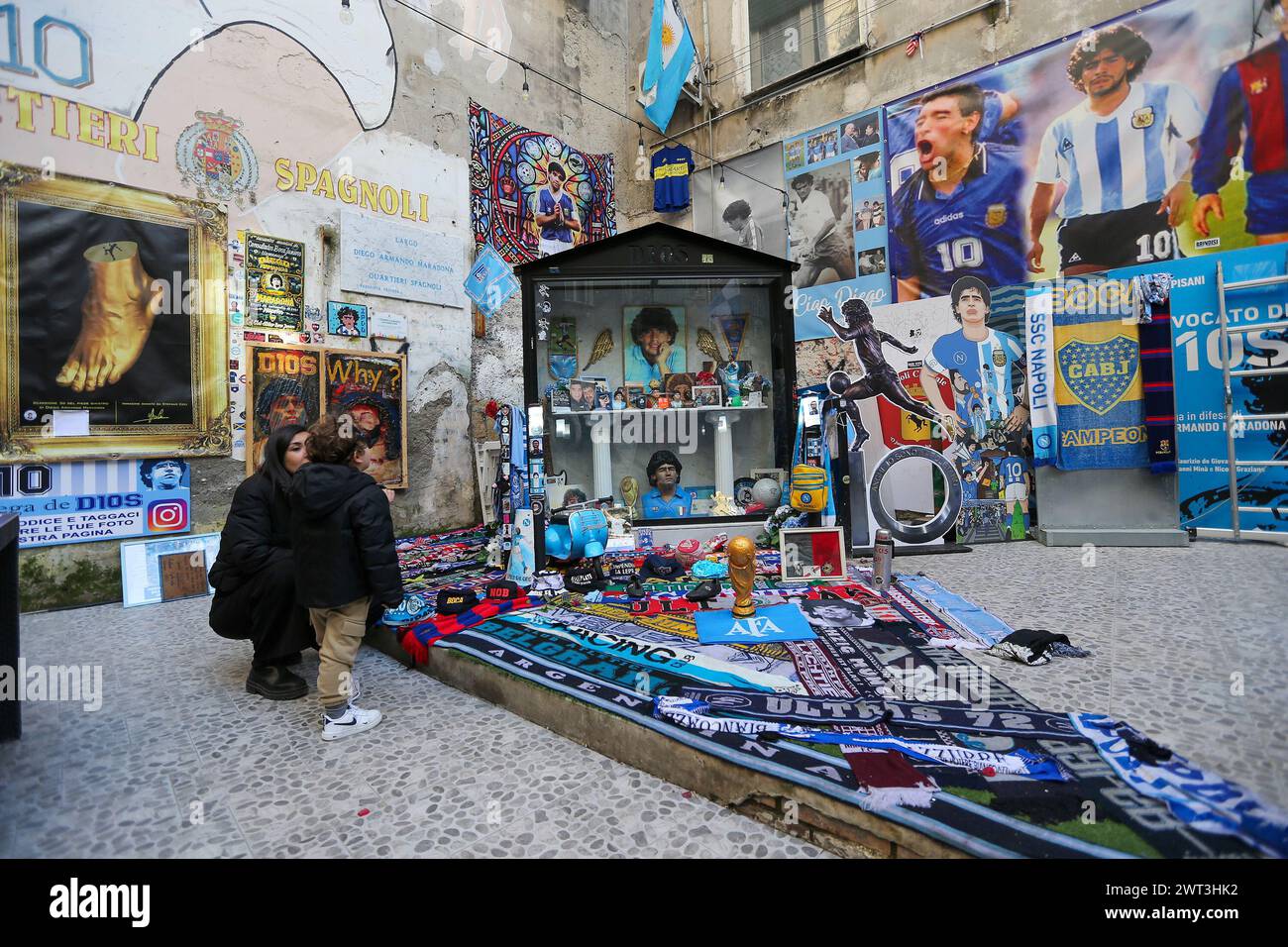 An altar dedicated to Diego Armando Maradona Maradona, with memorabilia ...