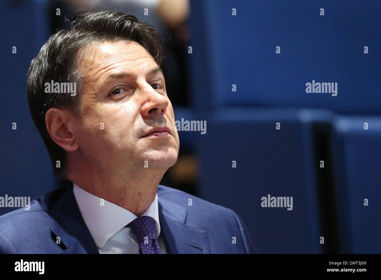The President of the Council, Giuseppe Conte, before speaking to the ...