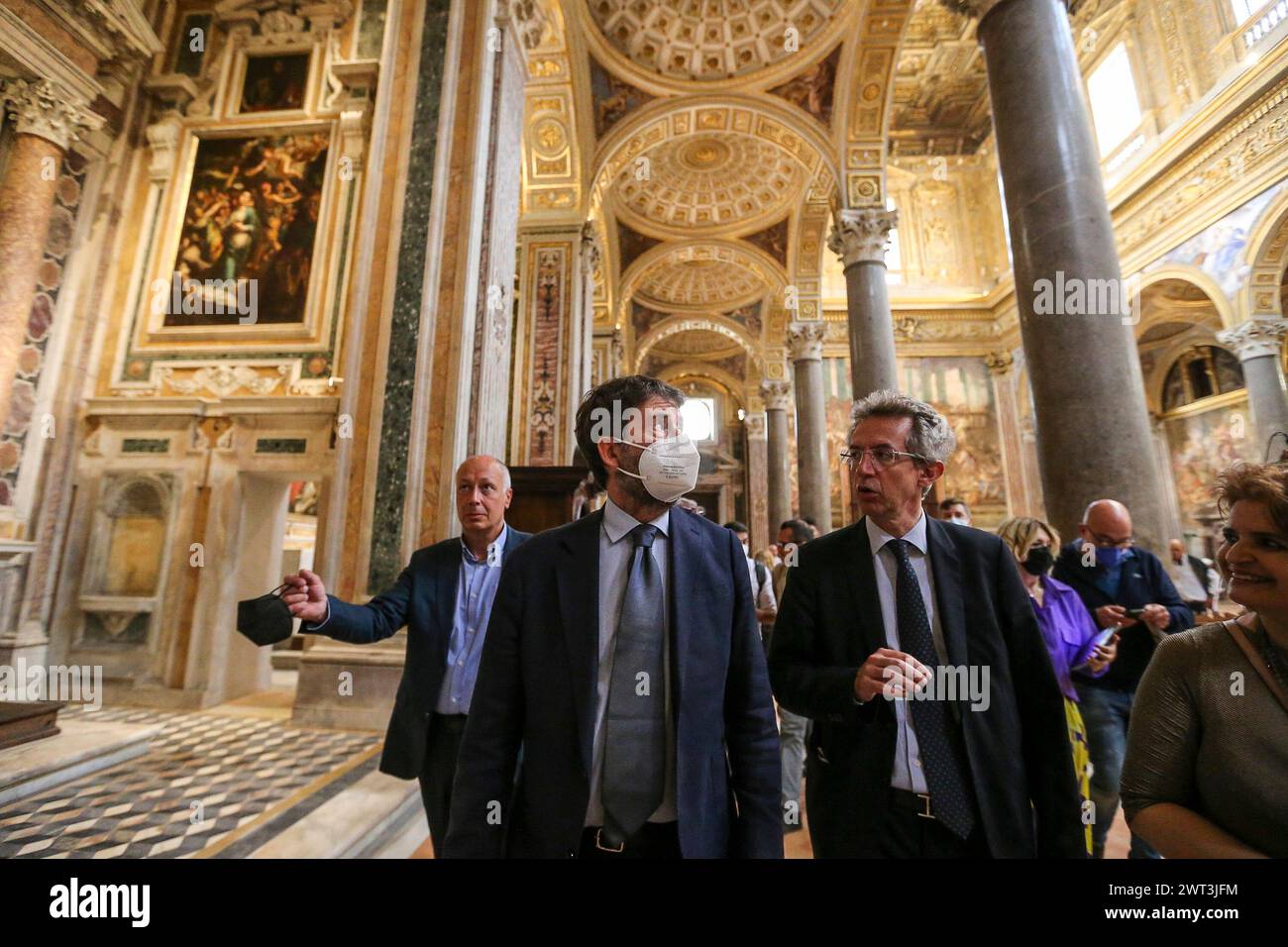 The minister for cultural heritage, Dario Franceschini, visiting the ...