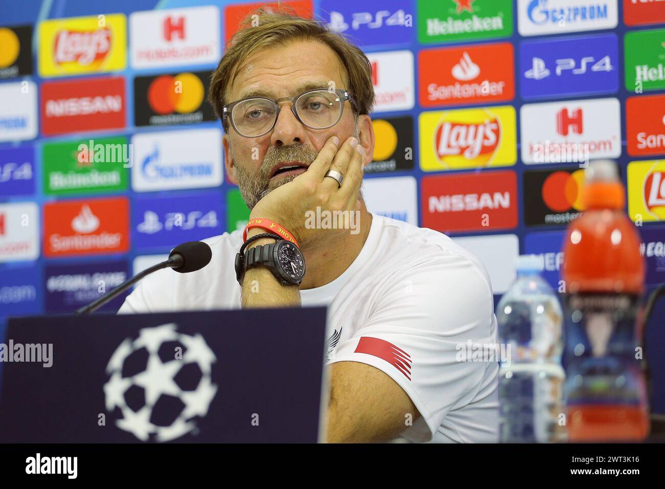 Liverpool coach, Jurgen Klopp, during the press conference at the San ...