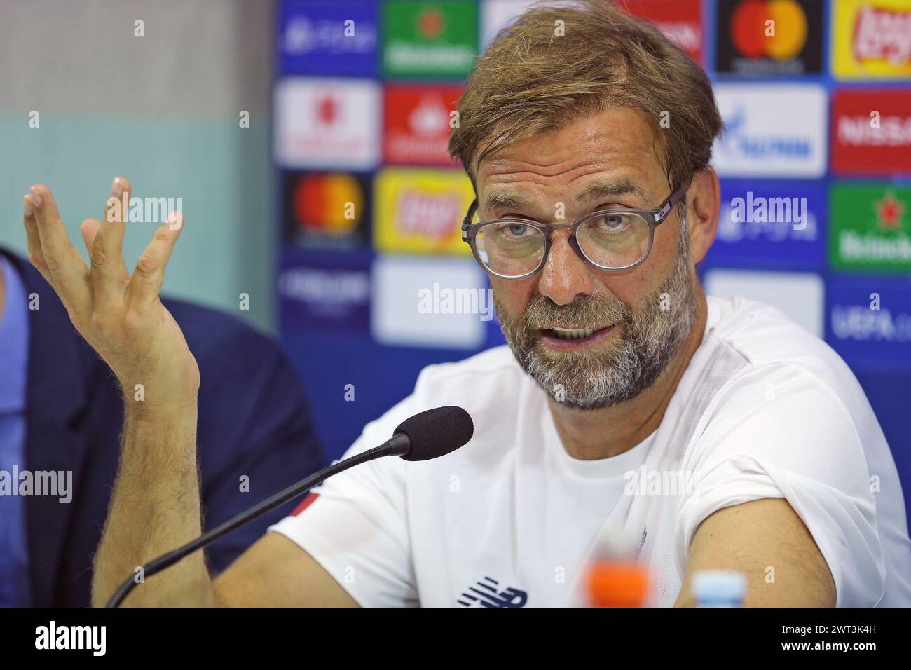 Liverpool coach, Jurgen Klopp, during the press conference at the San ...