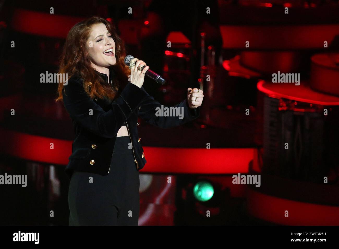 The singer Noemi during the TV show Una Storia Da Cantare, in the Rai ...