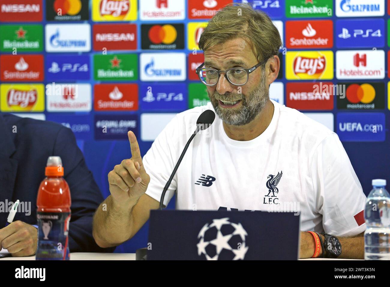 Liverpool coach, Jurgen Klopp, during the press conference at the San ...