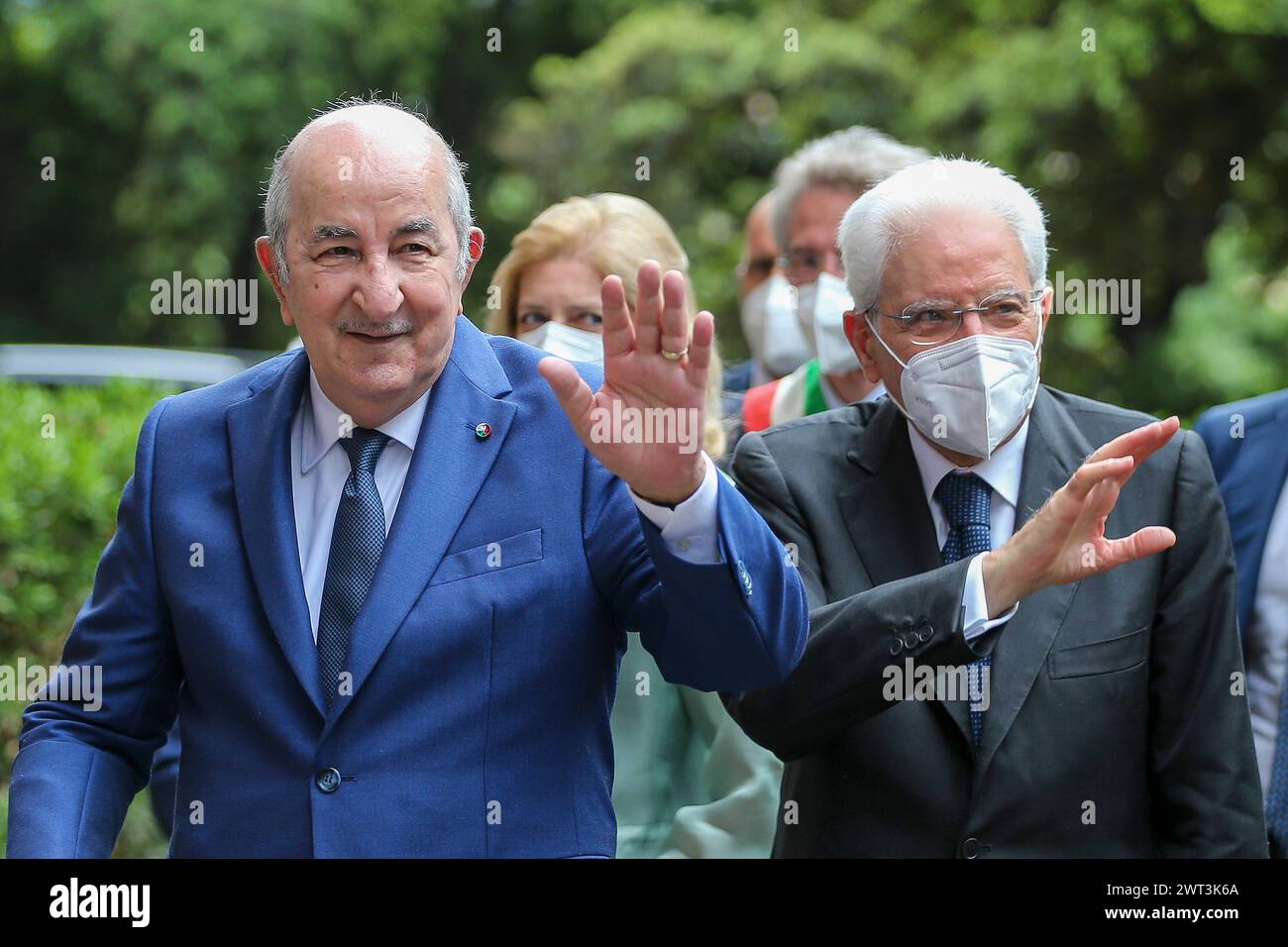 The president of Algeria, Abdelmadjid Tebboune (left), on a visit to ...