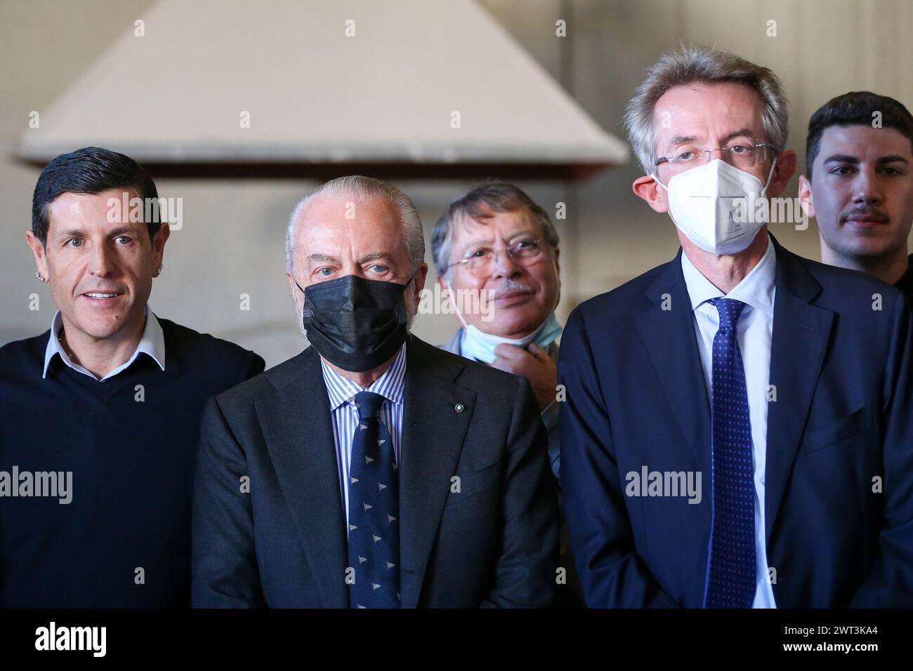 The president of the Napoli football team, Aurelio De Laurentiis (with ...