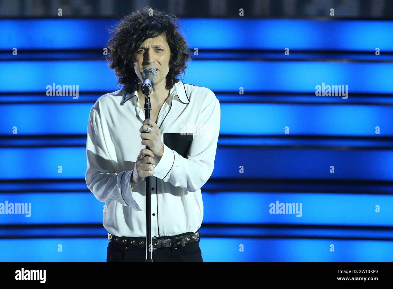 The singer Ermal Meta during the TV show Una Storia Da Cantare, in the ...
